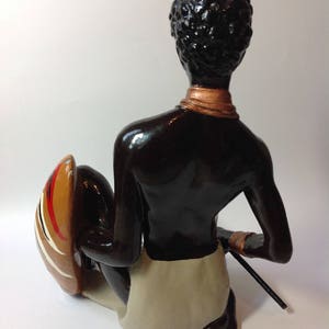 Fabulous 1950s Retro Chalkware African Zulu Warrior. Rare Plaster ...