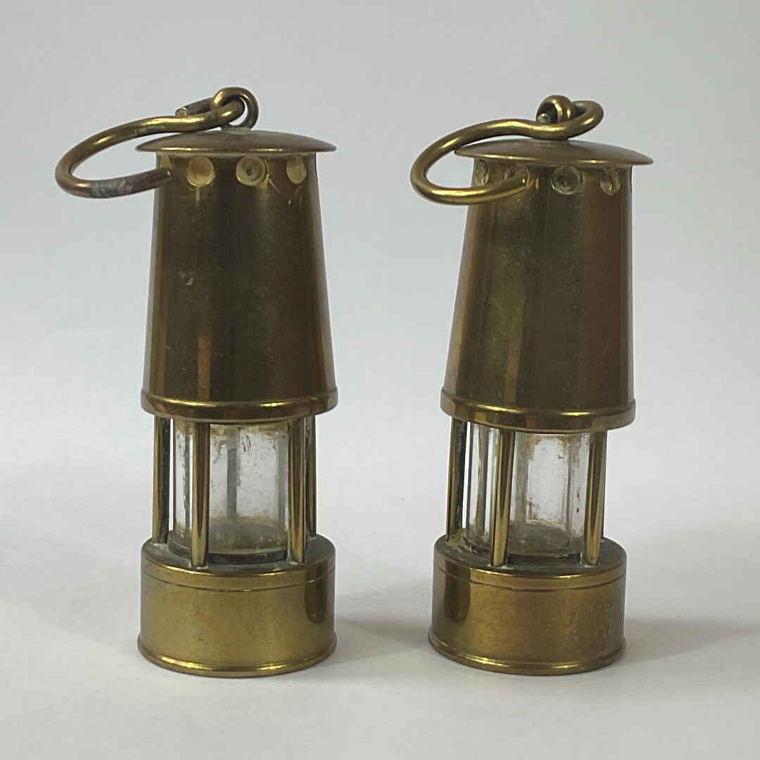 1 X Miniature Brass Miners Safety Lamp C1960s. Miniature Davy Lamp ...