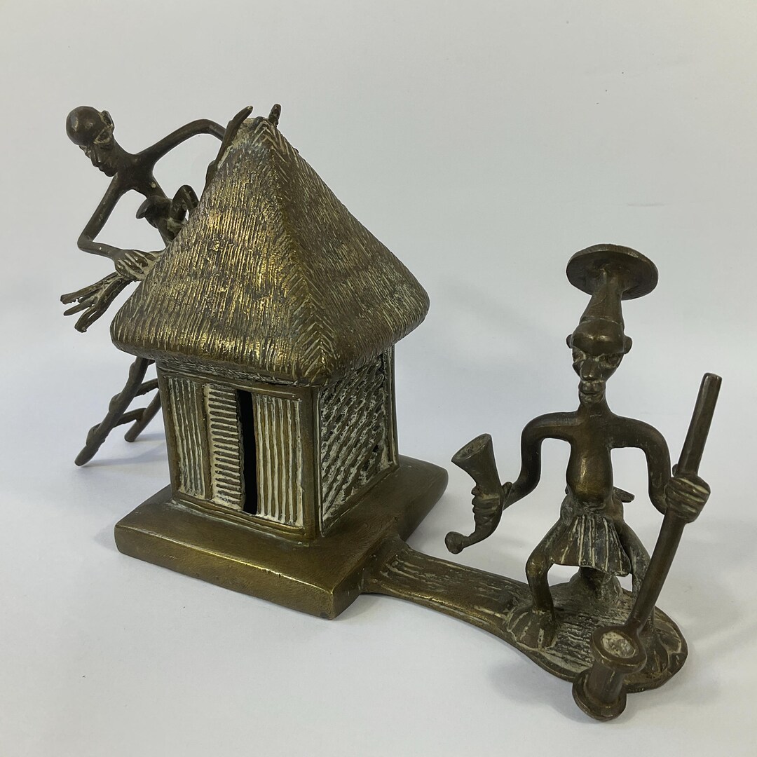 Rare Benin Bronze Altar Group. Animist Spirit House With Figures ...