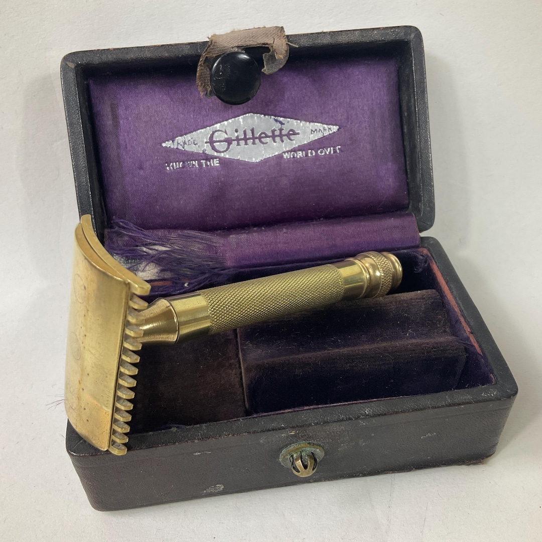Gold Plated Gillette Old Type DE Razor Set C1921-28. Men’s Traditional ...