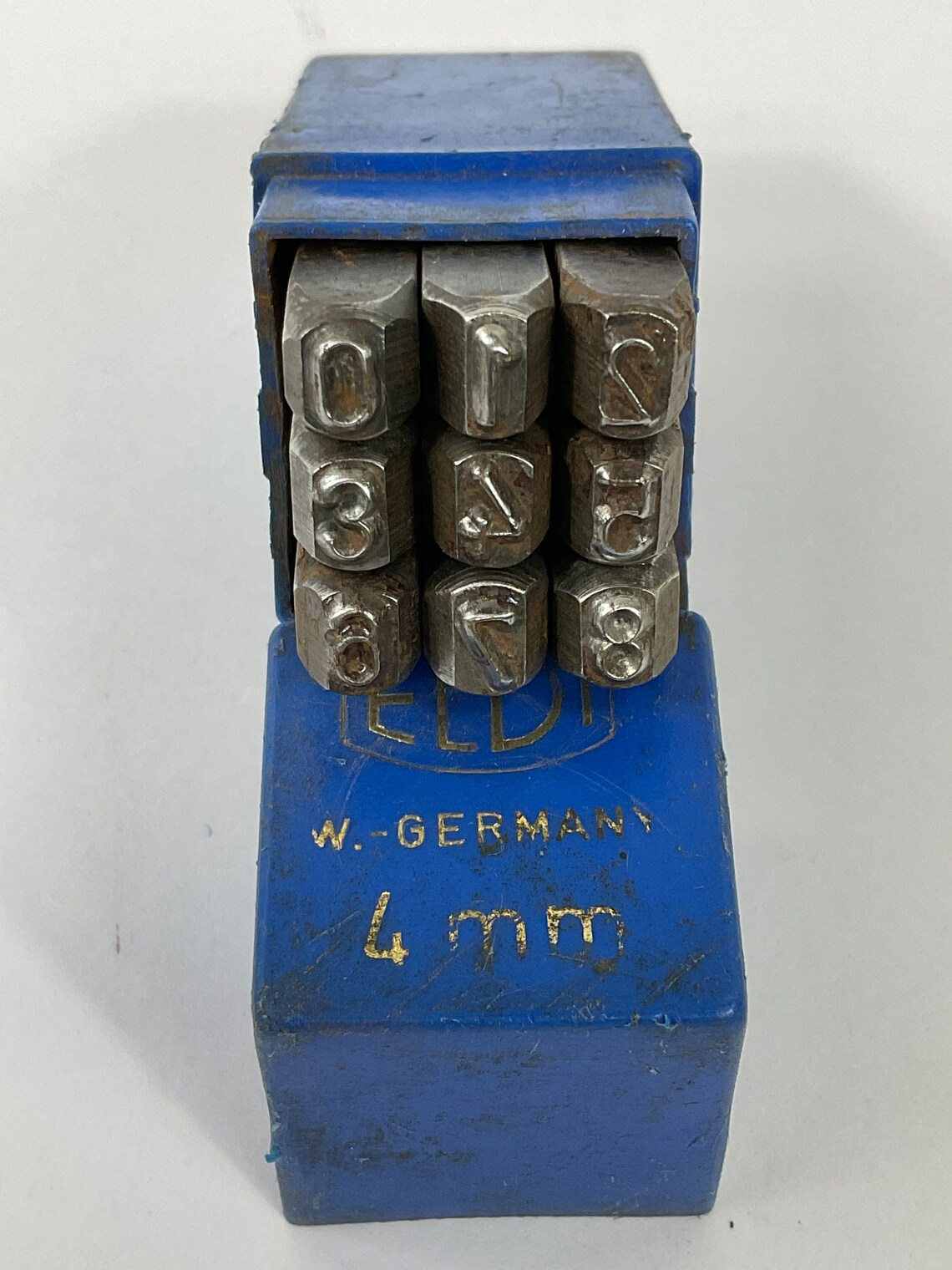 Eldi Case Hardened Steel 9 Piece 4mm Numerical Punch Set C1960s. Retro ...