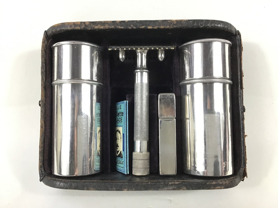 1920 Gillette Standard Combination DE Razor Set. Worn Case! Men's ...