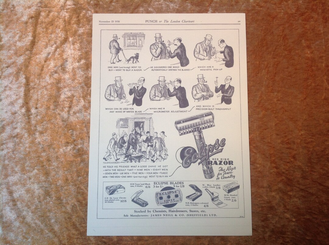 1938 Eclipse Red Ring Razor Advertisement. Facsimile Copy - Etsy