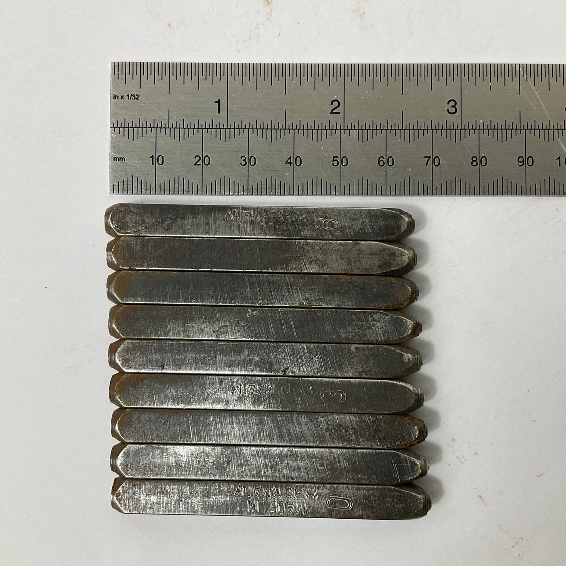 Eldi Case Hardened Steel 9 Piece 4mm Numerical Punch Set C1960s. Retro ...