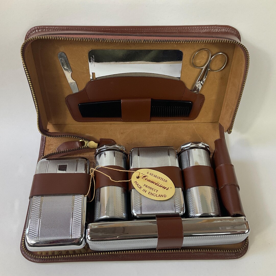 Gentleman's Leather Travel Shaving Case C1940s. Gillette DE Razor. Men ...