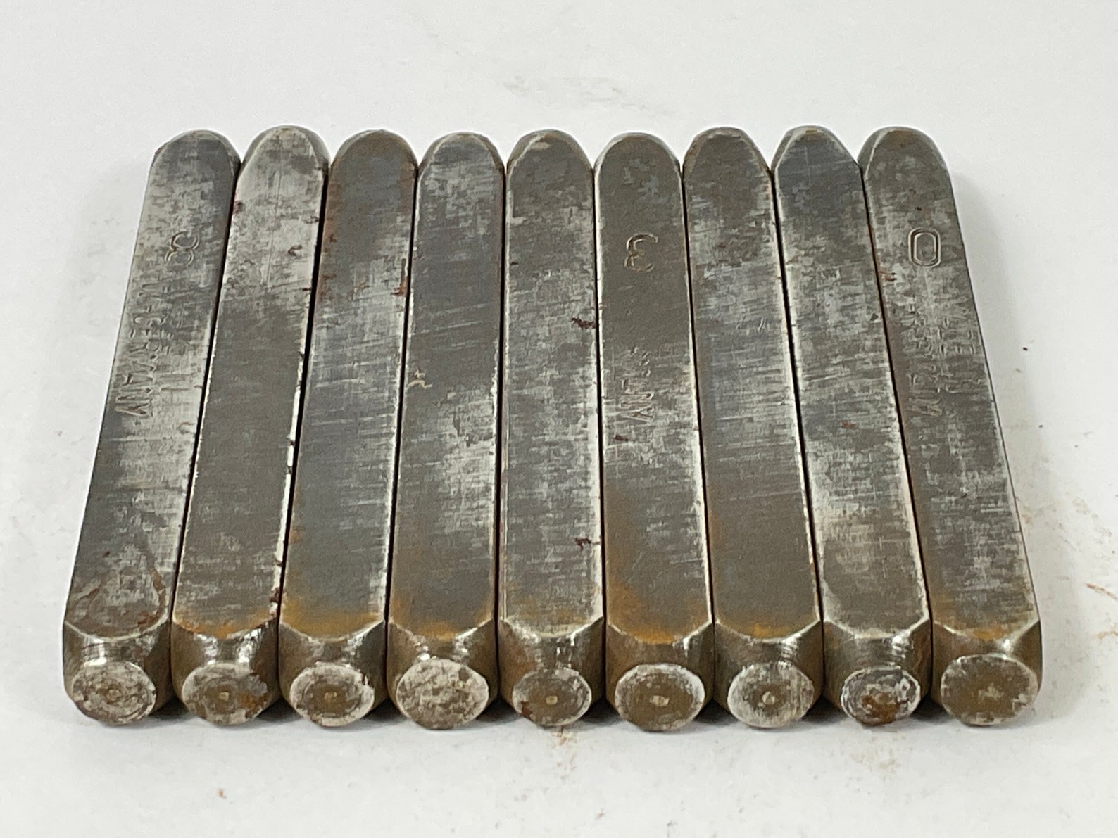 Eldi Case Hardened Steel 9 Piece 4mm Numerical Punch Set C1960s. Retro ...