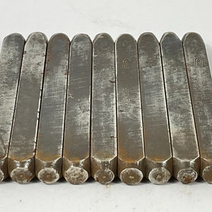 Eldi Case Hardened Steel 9 Piece 4mm Numerical Punch Set C1960s. Retro ...
