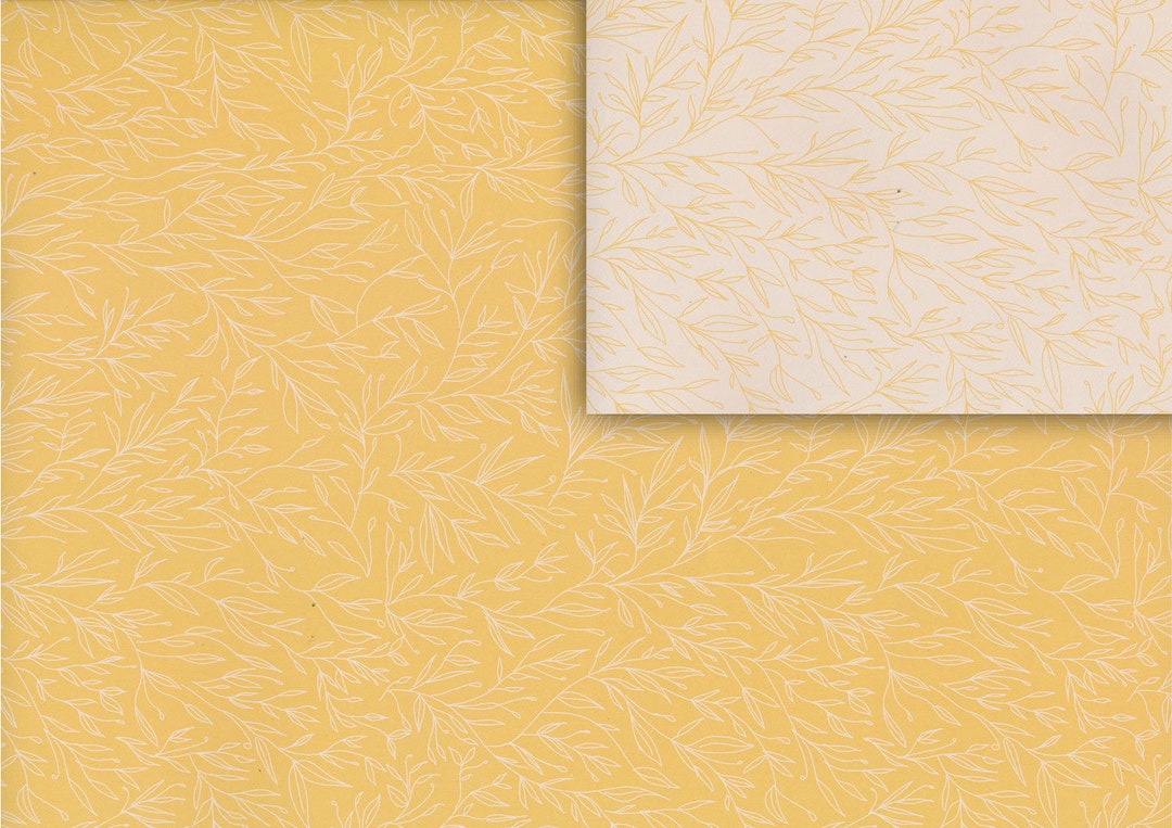 Branches Yellow Gift Wrap (double Sided) - Etsy