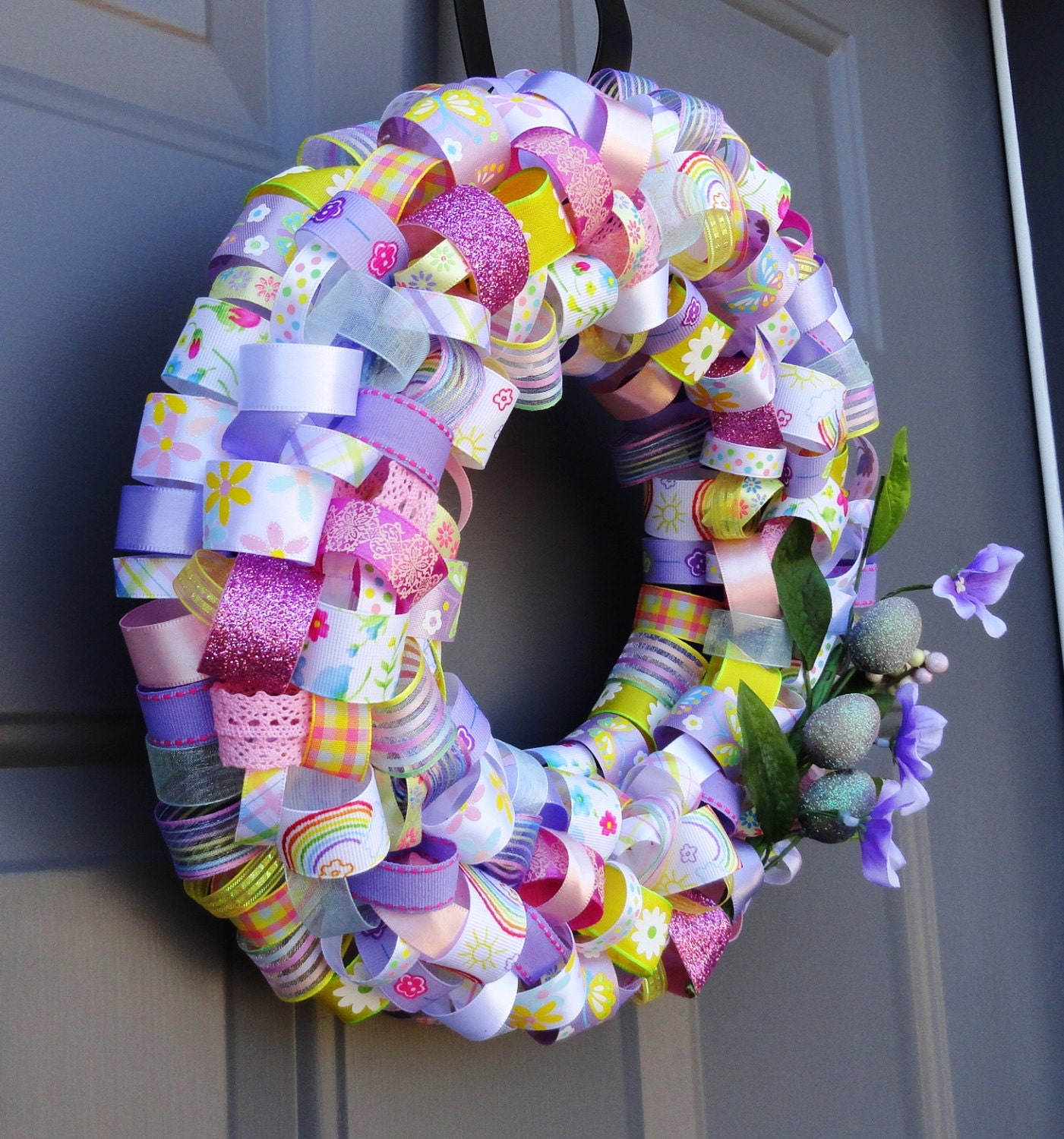 Easter Spring Mother's Day Flower Ribbon Wreath - Etsy