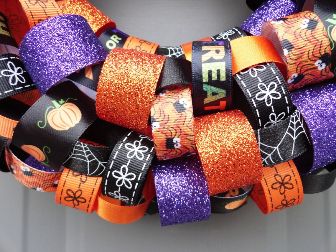 Halloween Witch Ribbon 12' Wreath - Etsy