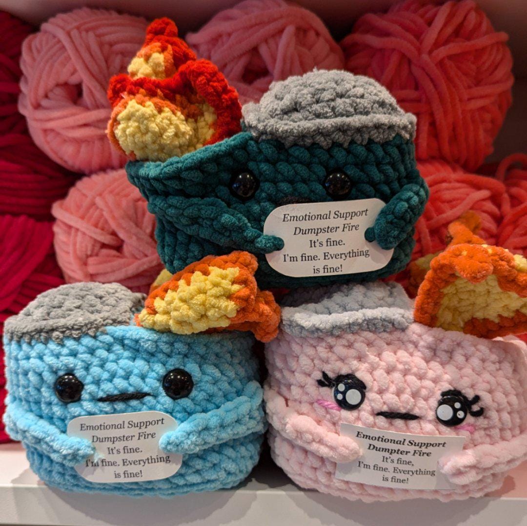 Dumpster Fire Emotional Support Crochet Pattern - Etsy