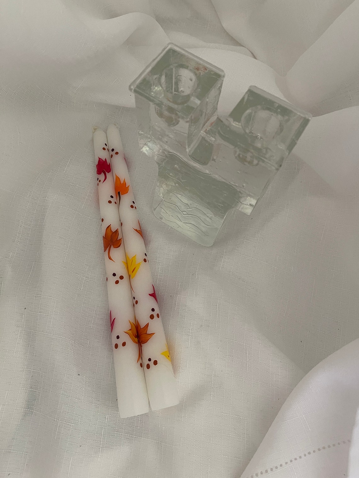Fall Leaves/thanksgiving/autumn Decor/taper Candles. All Occasion Hand ...