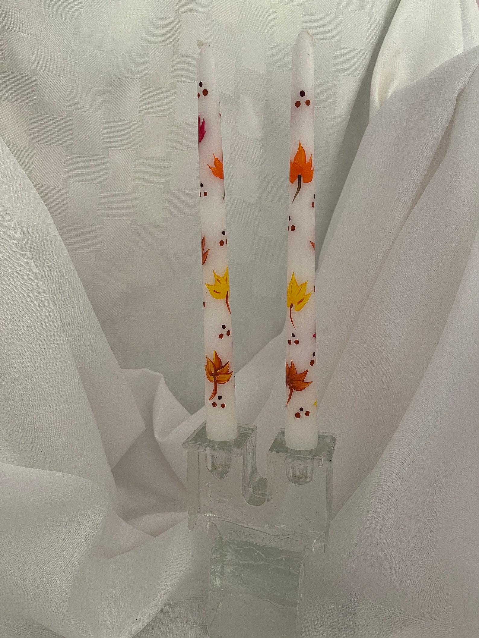 Fall Leaves/thanksgiving/autumn Decor/taper Candles. All Occasion Hand ...