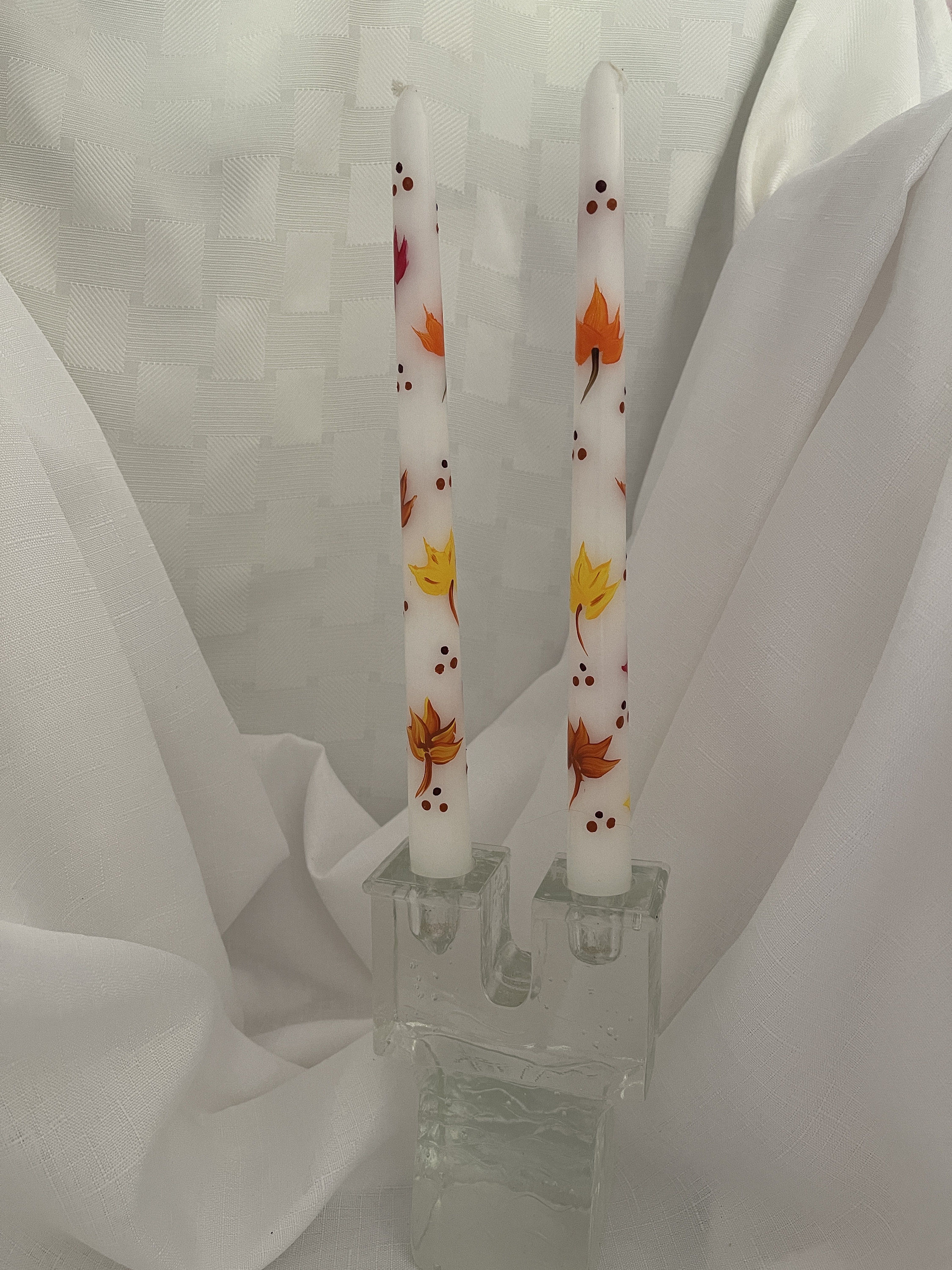 Fall Leaves/thanksgiving/autumn Decor/taper Candles. All Occasion Hand ...