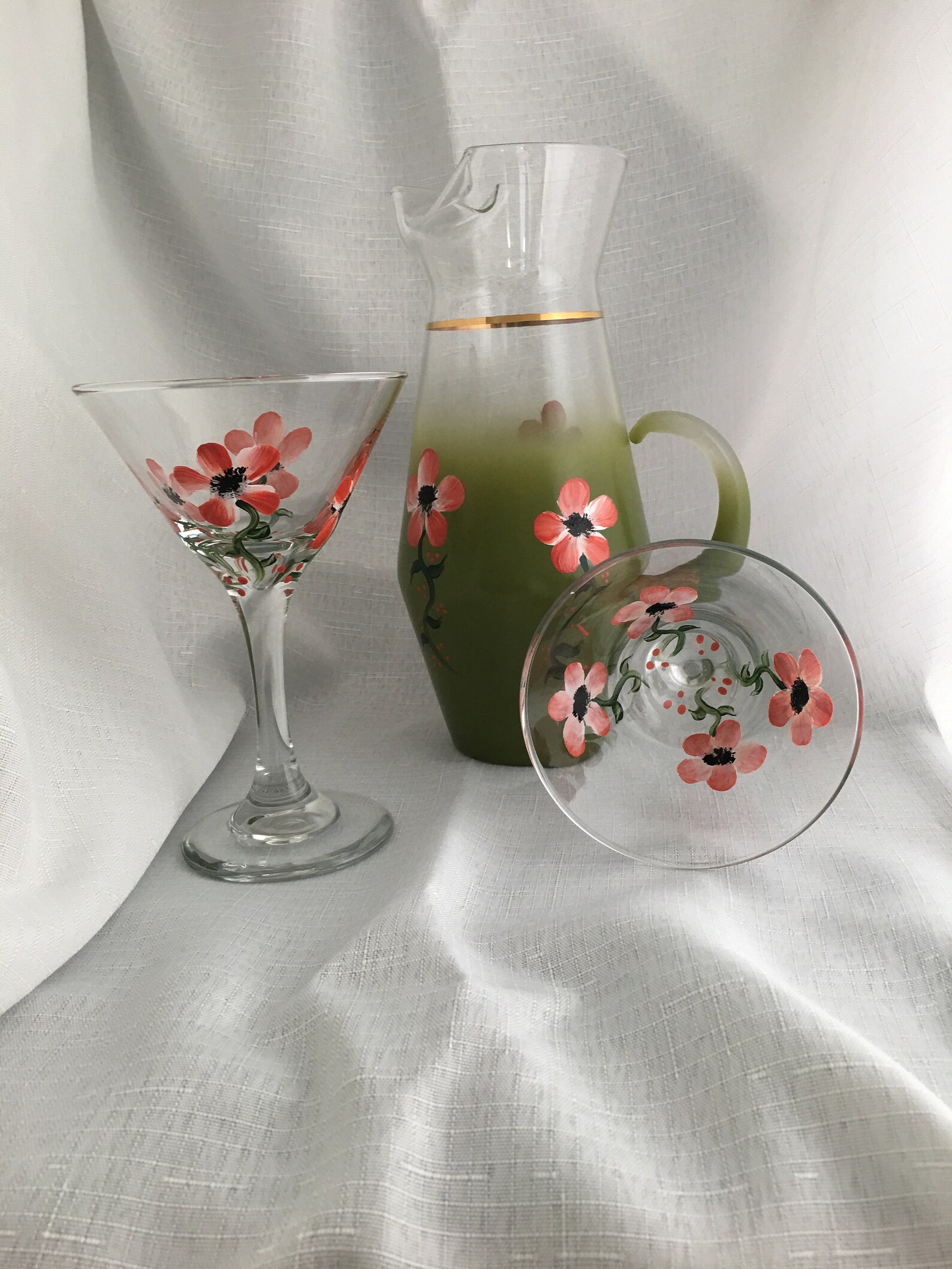 Vintage Blendo Pitcher-hand Painted With Two Matching Daisy - Etsy