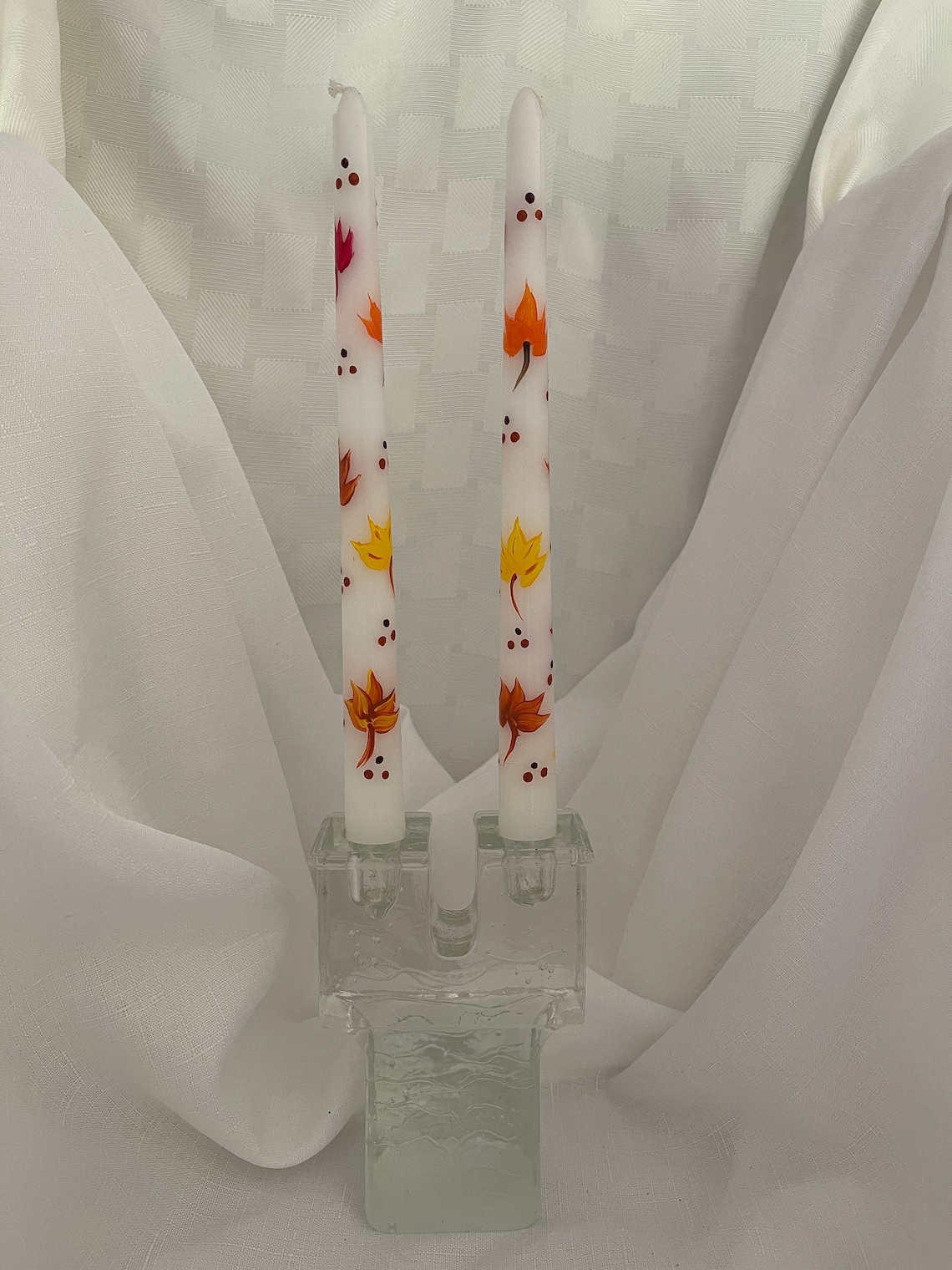 Fall Leaves/thanksgiving/autumn Decor/taper Candles. All Occasion Hand ...