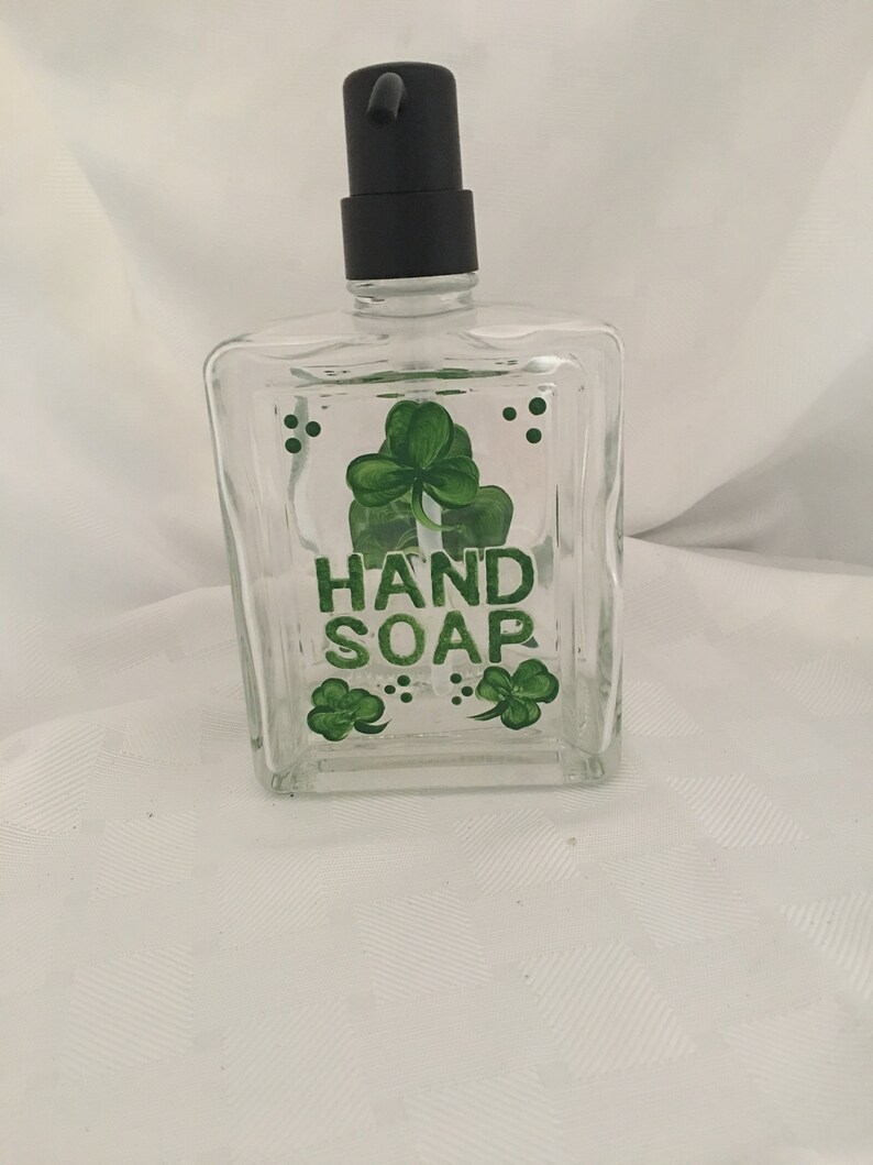 Shamrock Design/ Square/ Block Glass Style Liquid Hand Soap - Etsy
