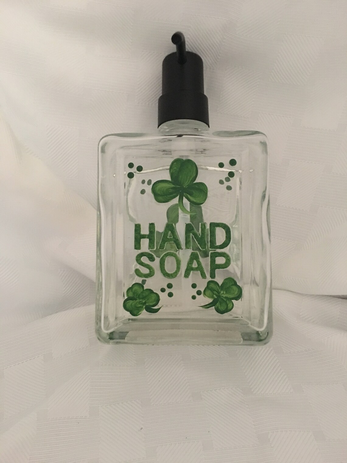 Shamrock Design/ Square/ Block Glass Style Liquid Hand Soap | Etsy