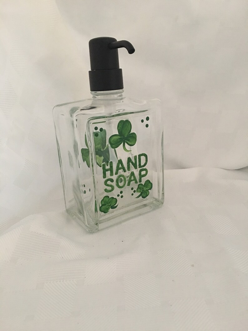 Shamrock Design/ Square/ Block Glass Style Liquid Hand Soap - Etsy