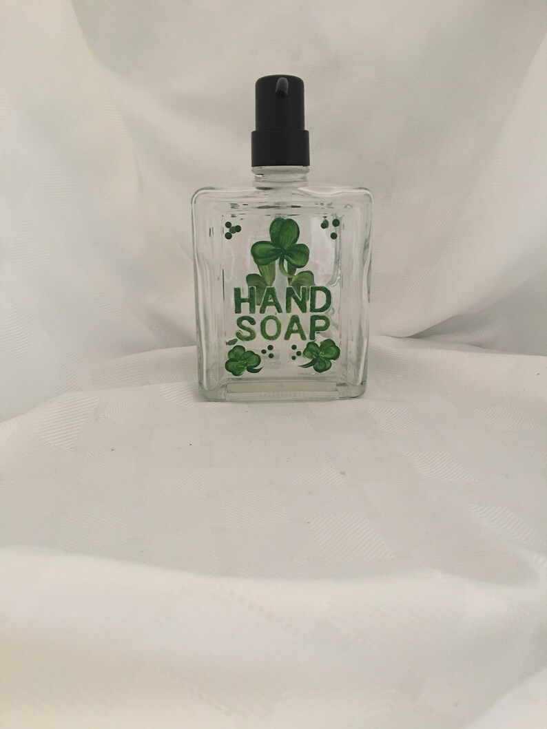 Shamrock Design/ Square/ Block Glass Style Liquid Hand Soap - Etsy