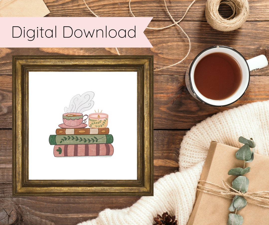 Digital Download - Cozy Book Stack - Etsy