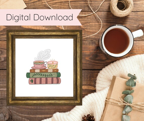 Digital Download Cozy Book Stack - Etsy