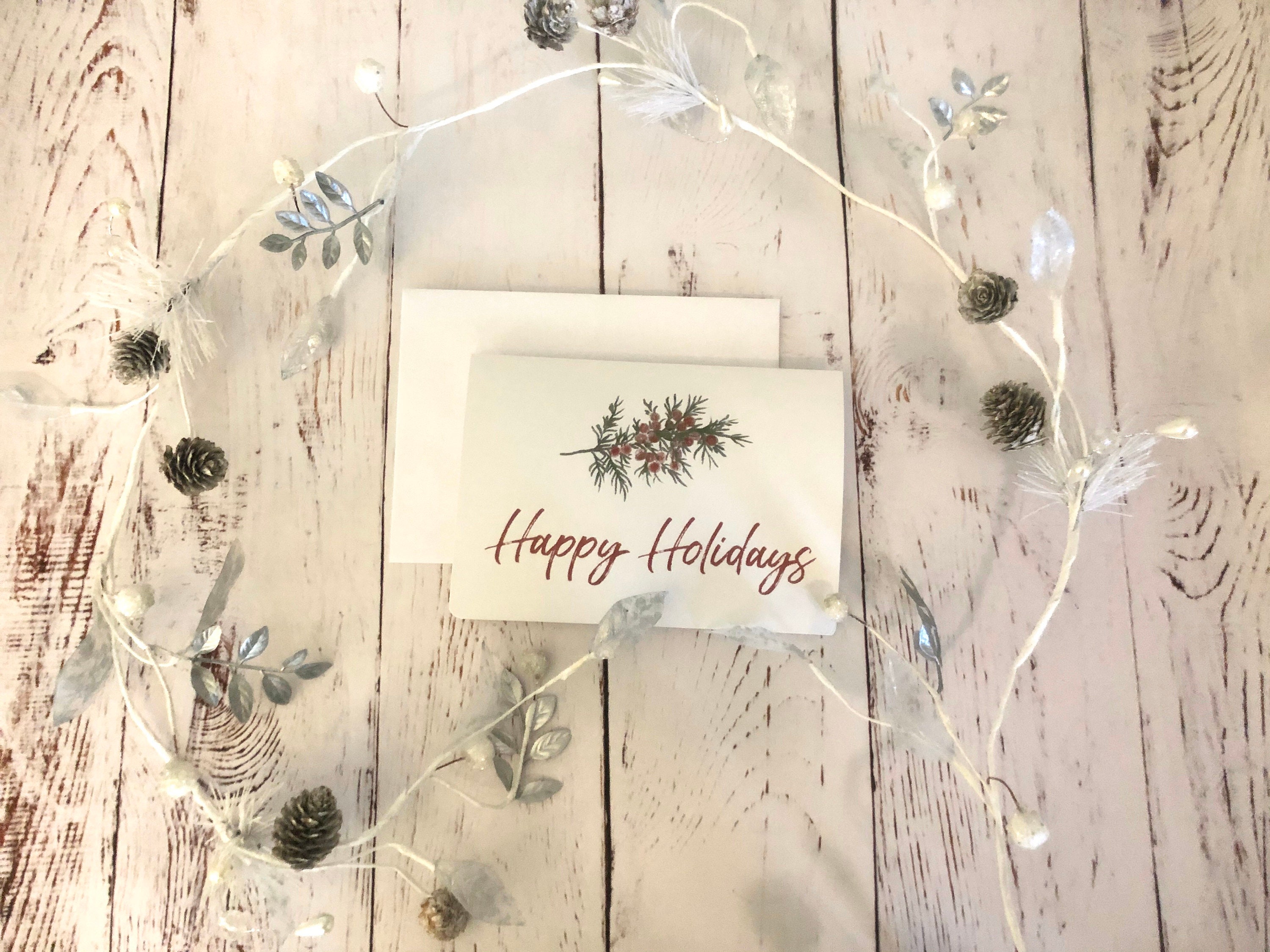 Happy Holidays Berry Greeting Cards | Etsy