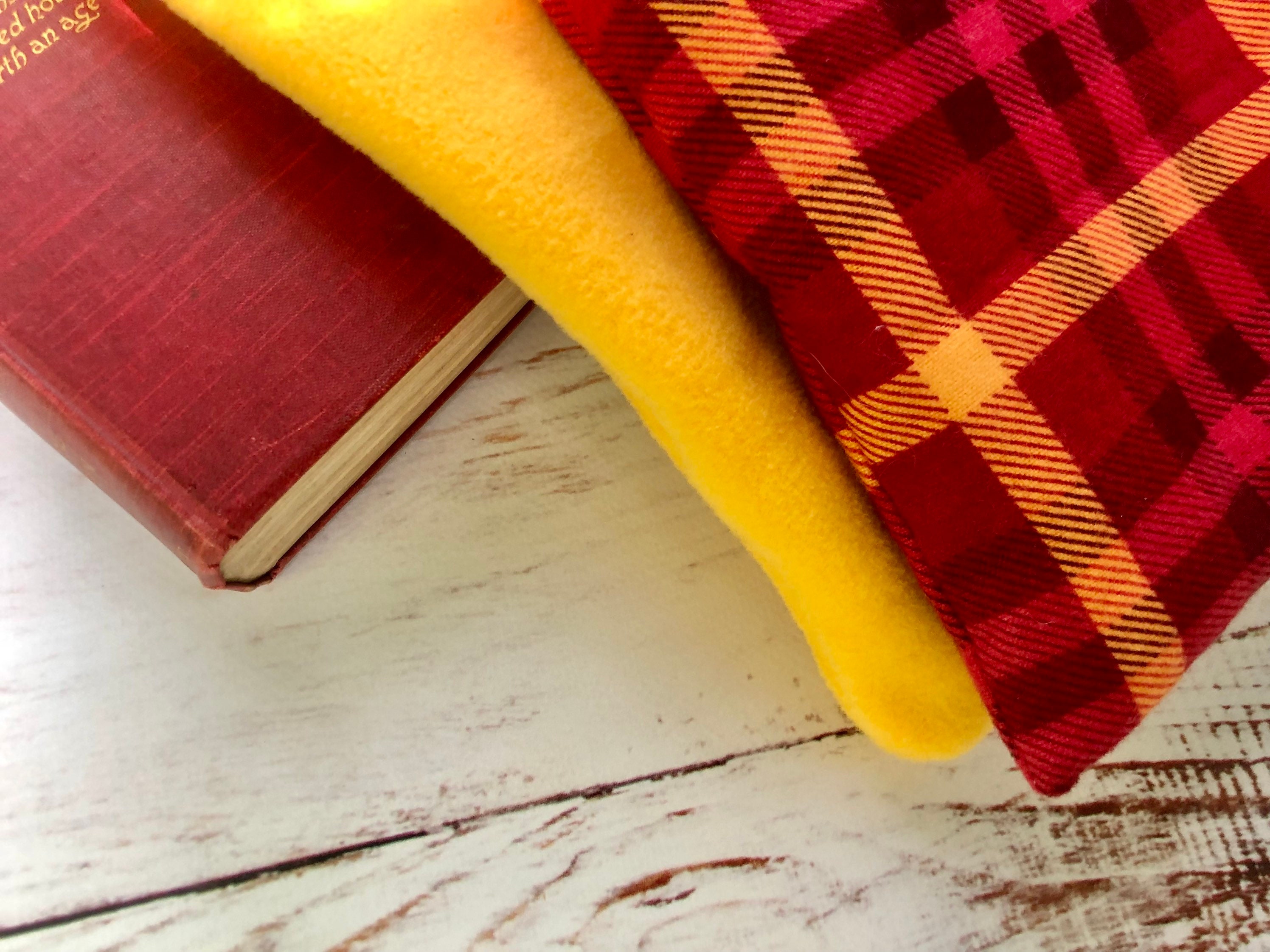 Yellow & Red Plaid Reversible Book Sleeve Book Cozy Standard | Etsy