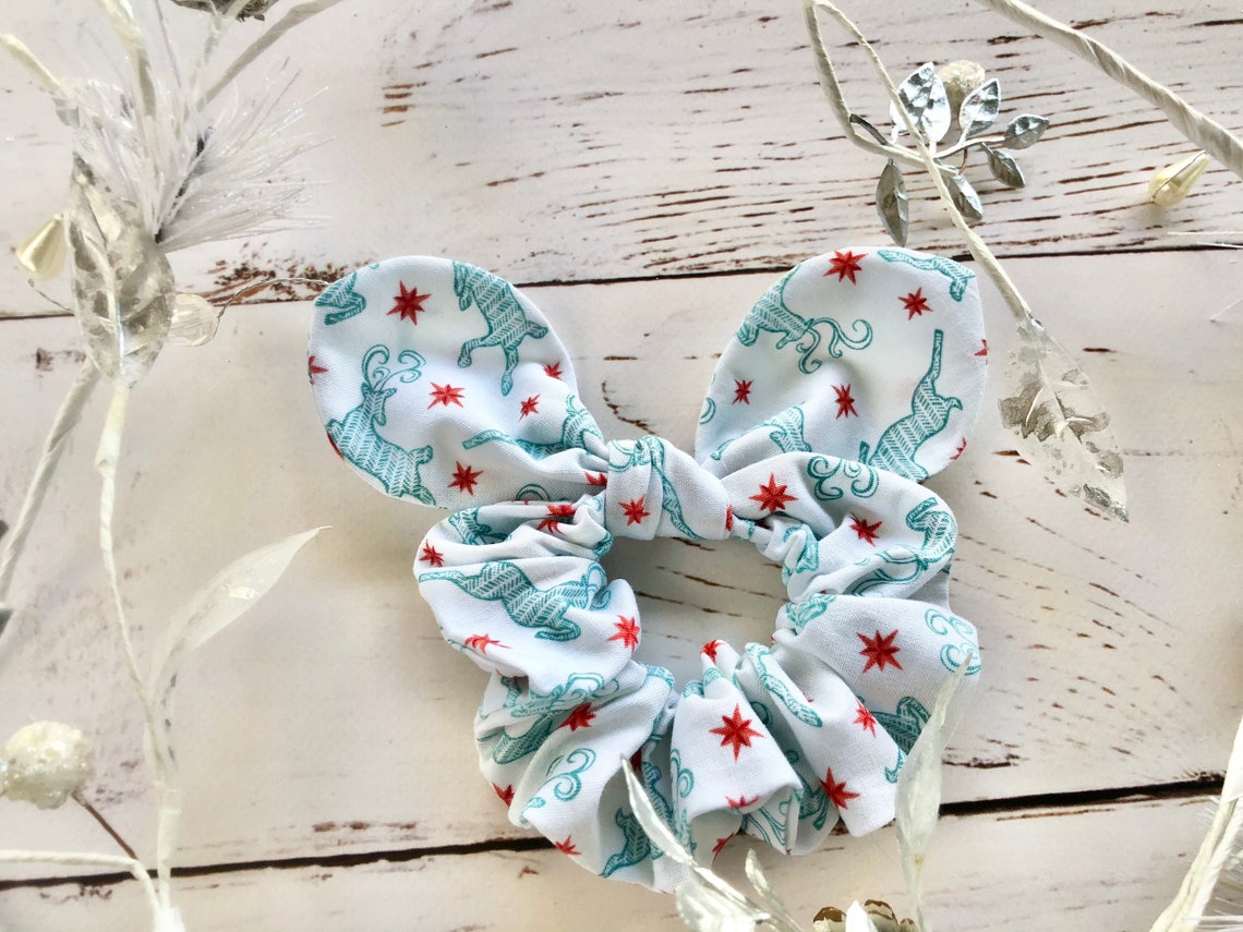 Bunny Ear Scrunchie Holiday Reindeer Bunnchie Hair Accessory | Etsy