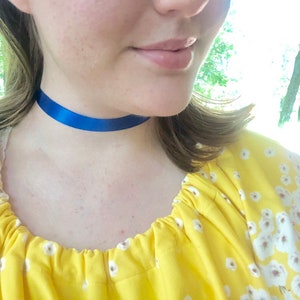 Navy Satin Ribbon Choker Necklace - Etsy