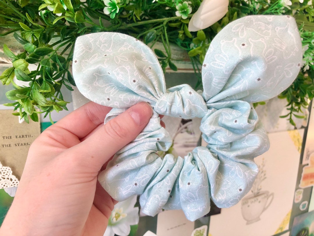 Bunny Ear Scrunchie - Light Blue Bunny Rabbit Bunnchie Hair Accessory ...