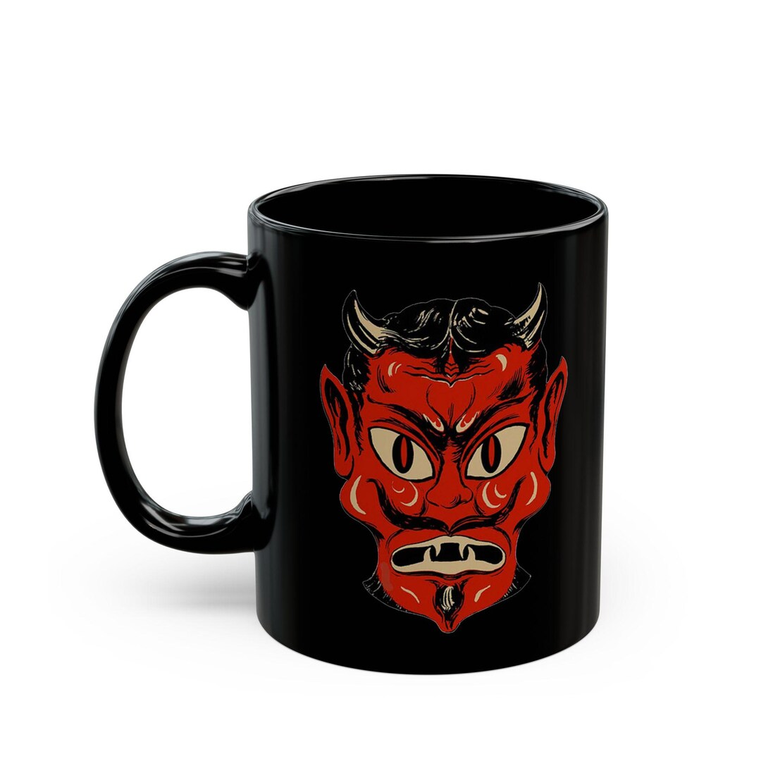 Vintage Halloween Devil Mug: Spooky Gothic Coffee Cup - Etsy