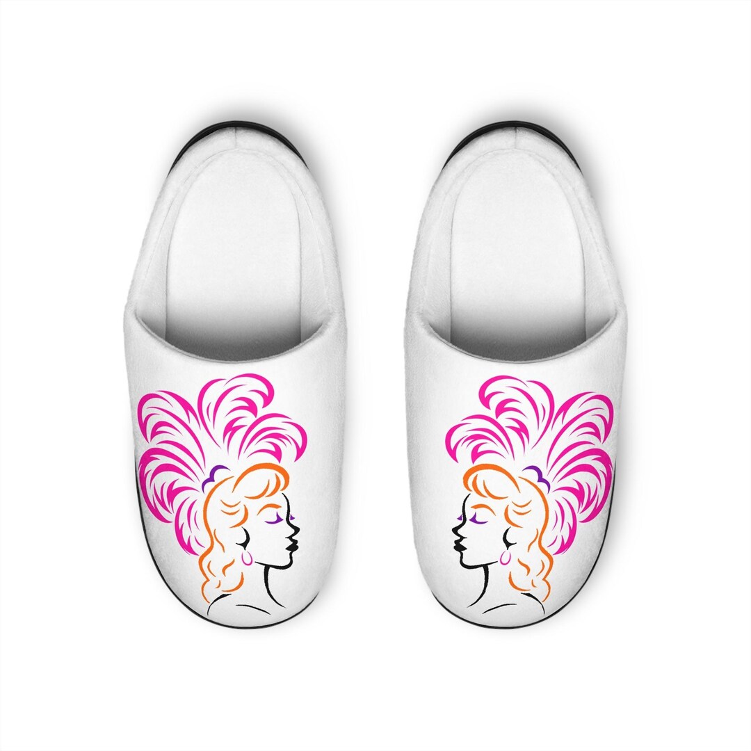 Neon Showgirl Slippers: Women's Cozy Indoor Slides - Etsy