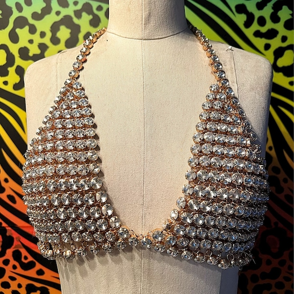 Rhinestone Bikini Top - Etsy