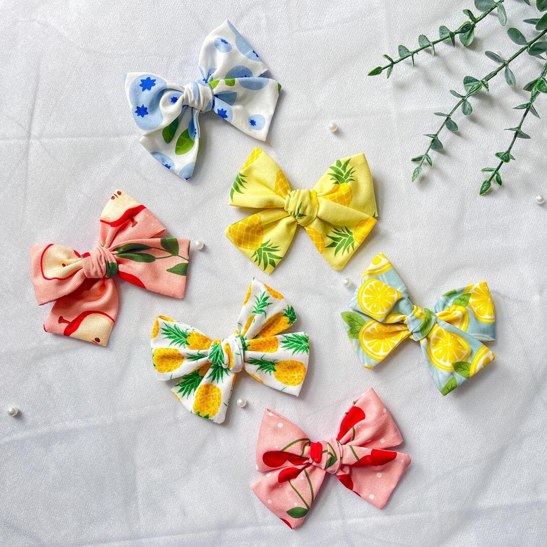 Summer Bows - Hair Bows for Girls - Fruit, Berries, Blueberry ...