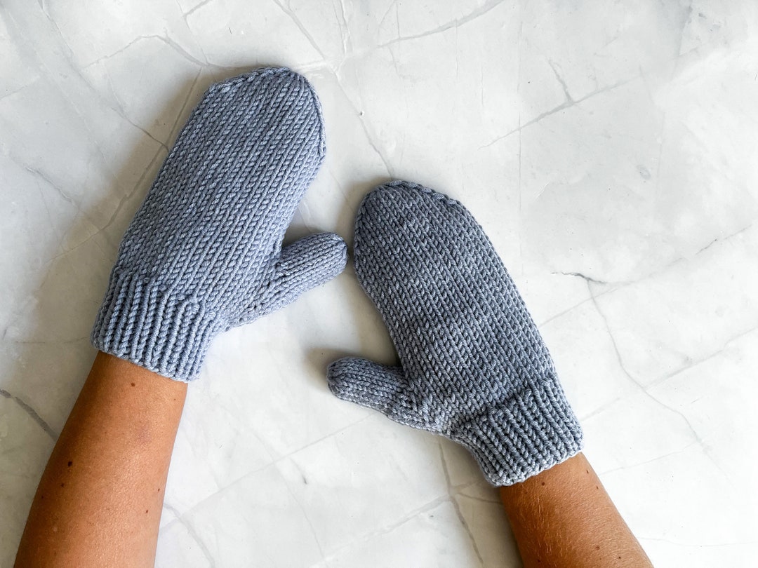 100% Acrylic Yarn - Wrist Warmers - Cozy Mittens / Warm Mittens - Grey ...