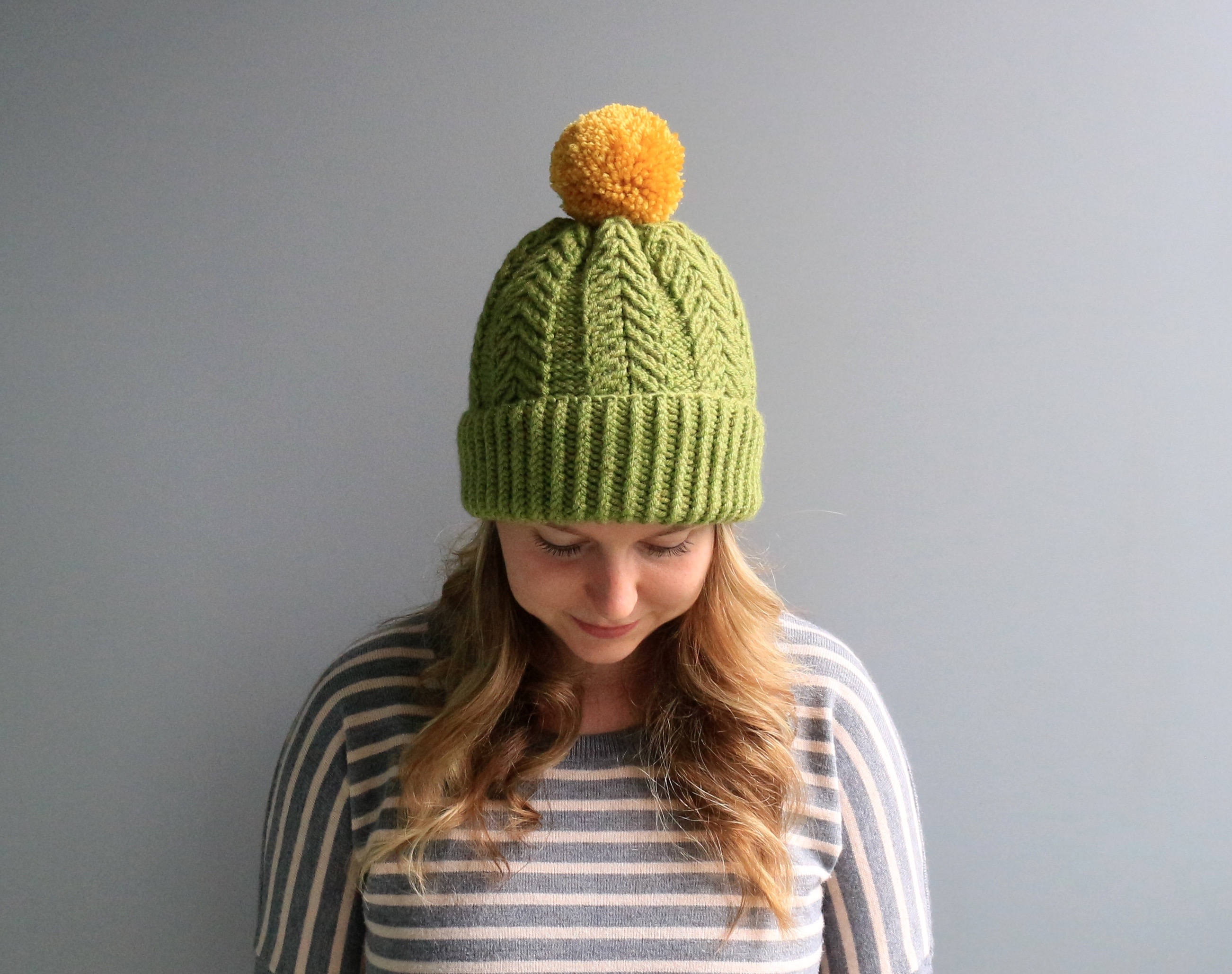 READY to SHIP - Wool & Acrylic Hat / Big Yarn Pom Pom / Slouchy Beanie ...