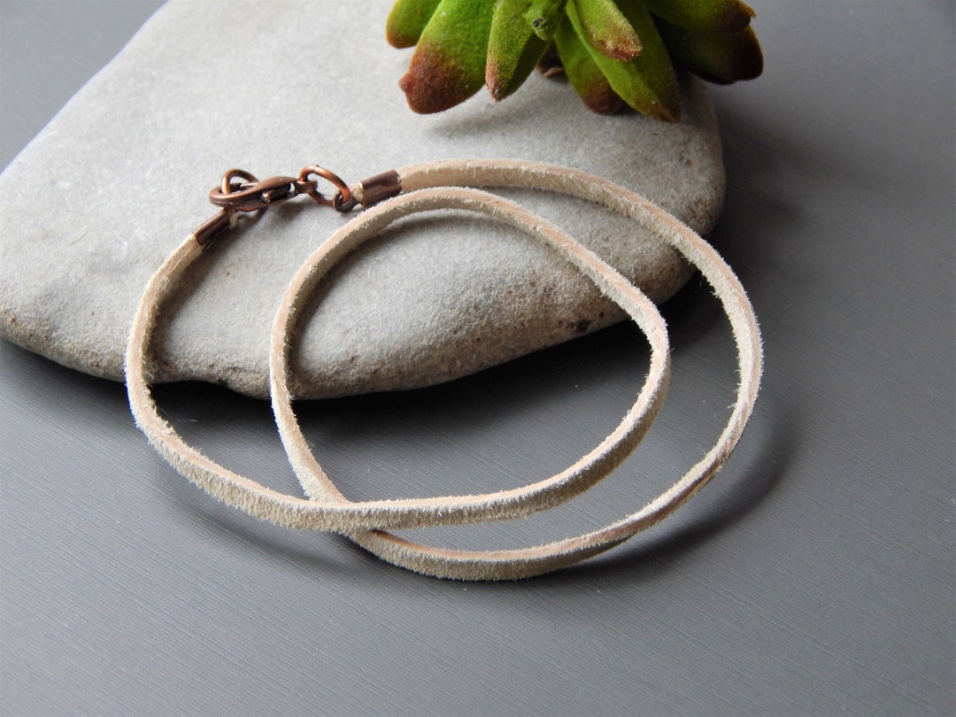 Genuine Suede Leather Cord Necklace, Real Leather Lace Cord Necklace ...
