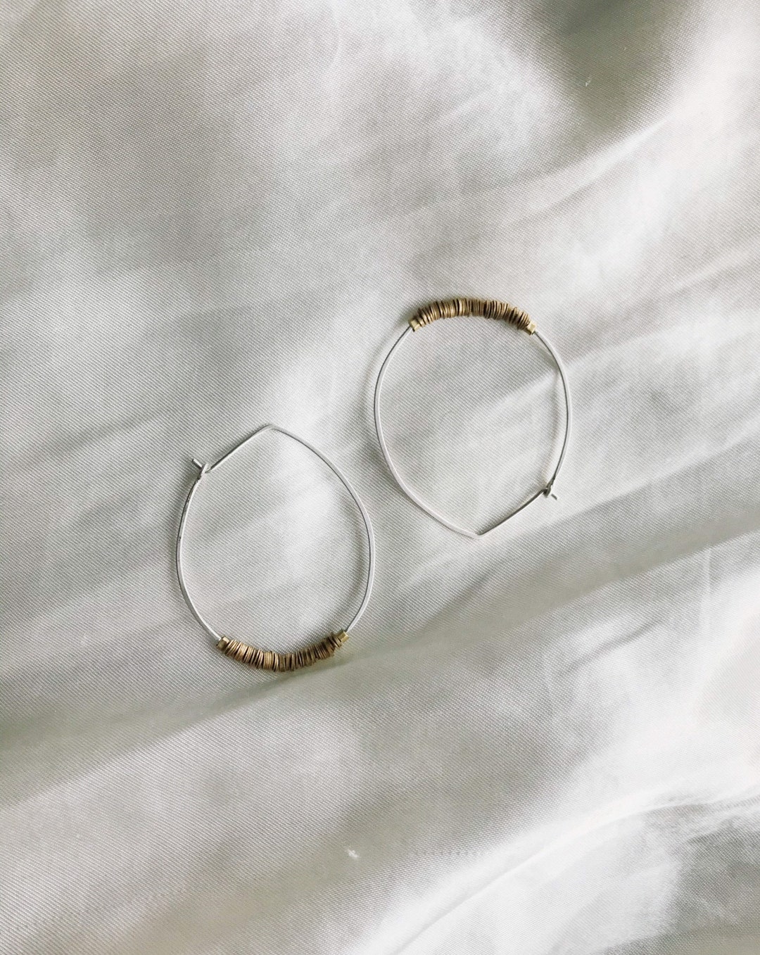 Two Tone Boho Hoops, Lightweight Hoops, Best Friend Gift, Hammered ...