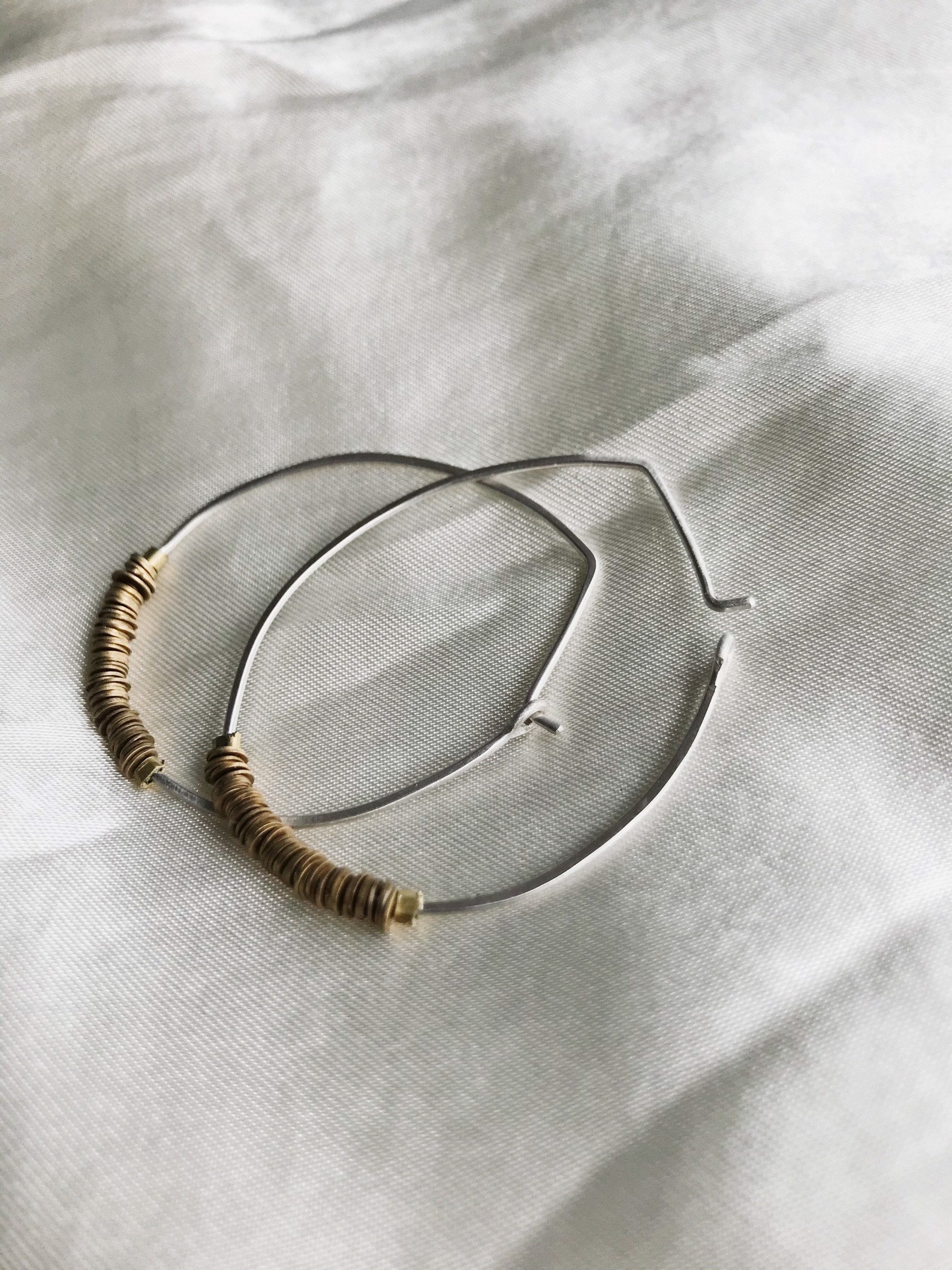 Two Tone Boho Hoops, Lightweight Hoops, Best Friend Gift, Hammered ...