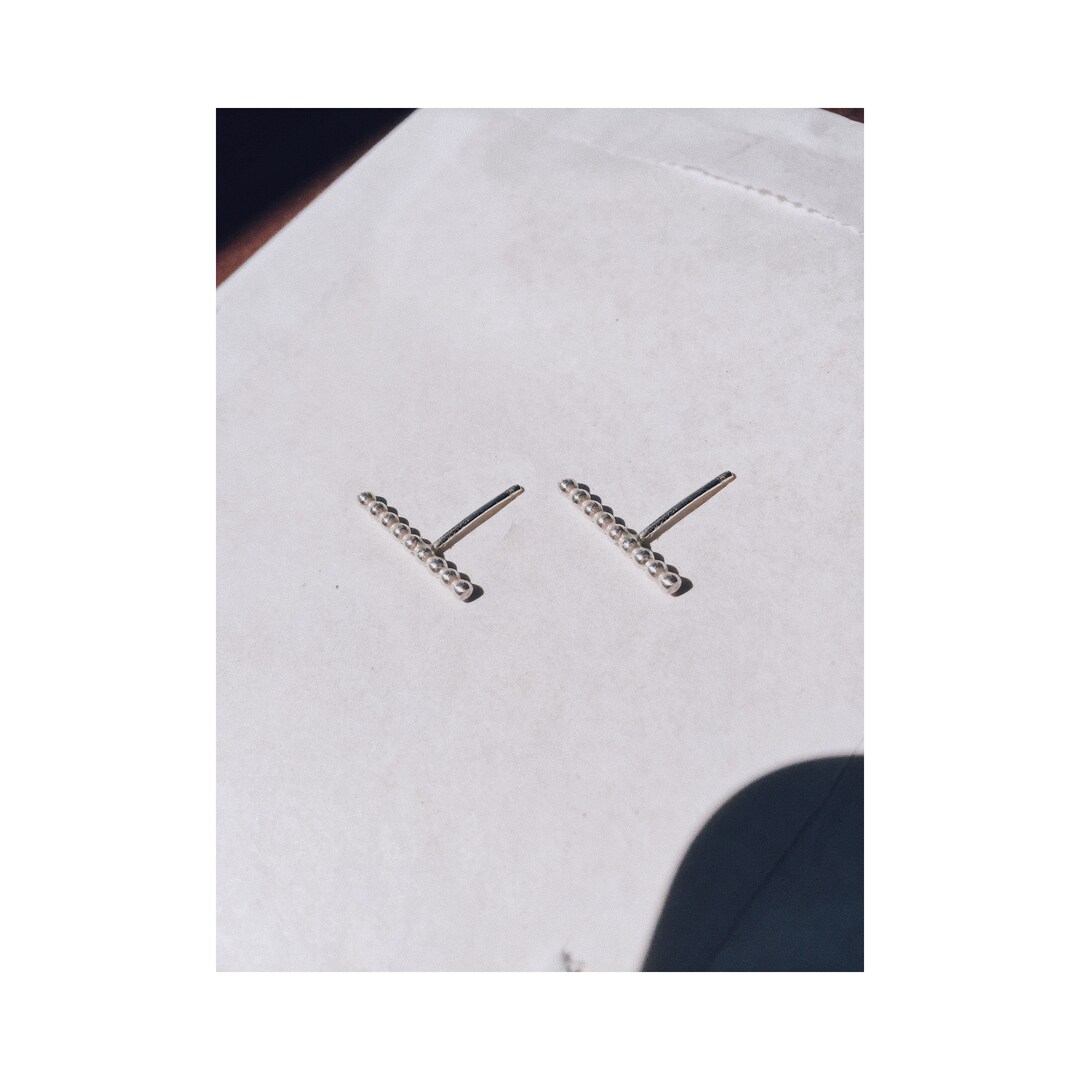 Mix und Match Silber Dot Ohrstecker Linie Ohrringe - Etsy.de