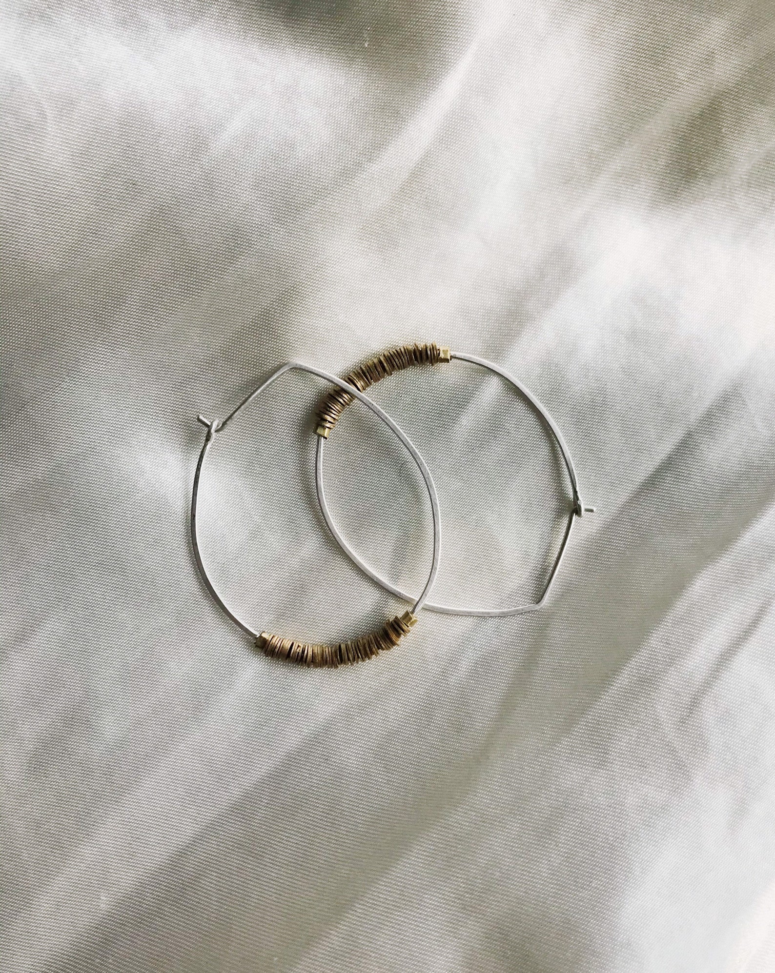 Two Tone Boho Hoops, Lightweight Hoops, Best Friend Gift, Hammered ...