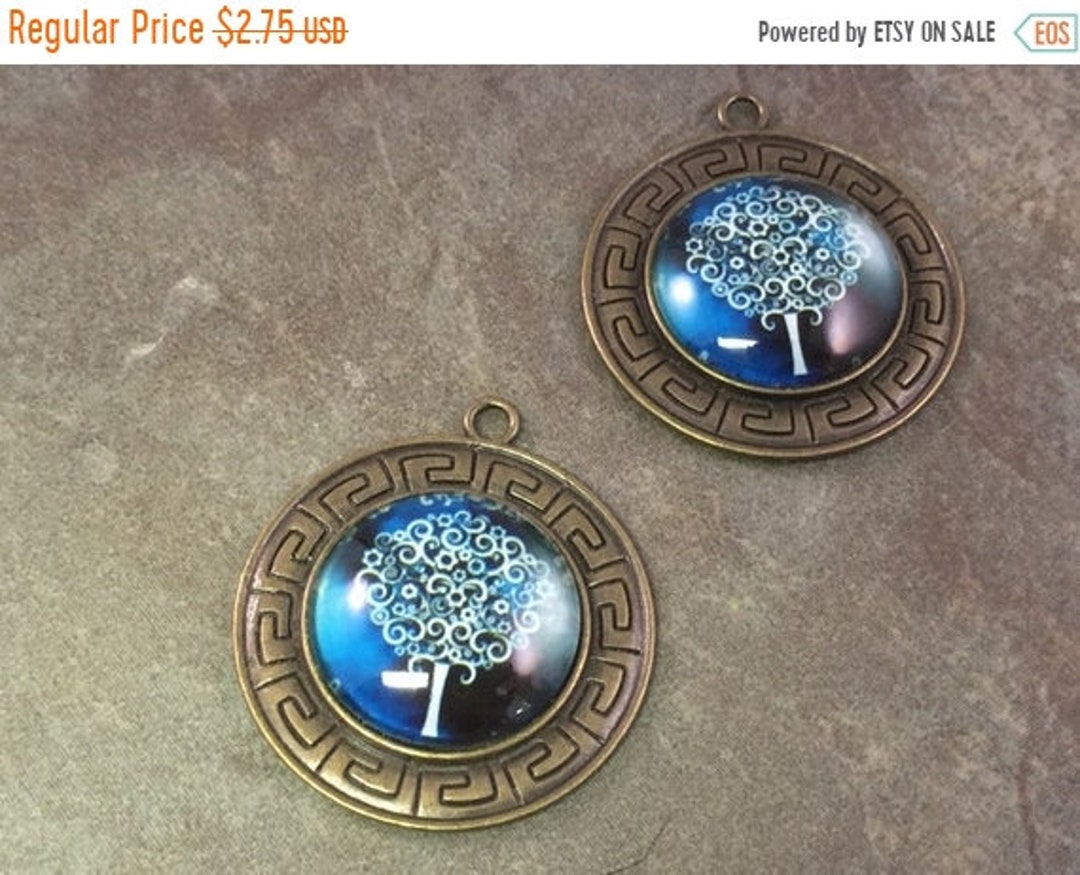 25% OFF Beautiful Tree of Life Greek Key Pendant Antique Brass Z3457 ...
