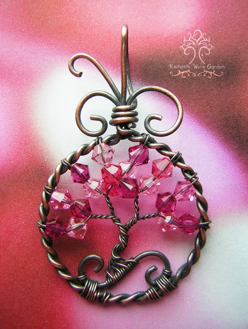 Valentine's Day Romantic Pink Tree of Life Wire Wrapped - Etsy