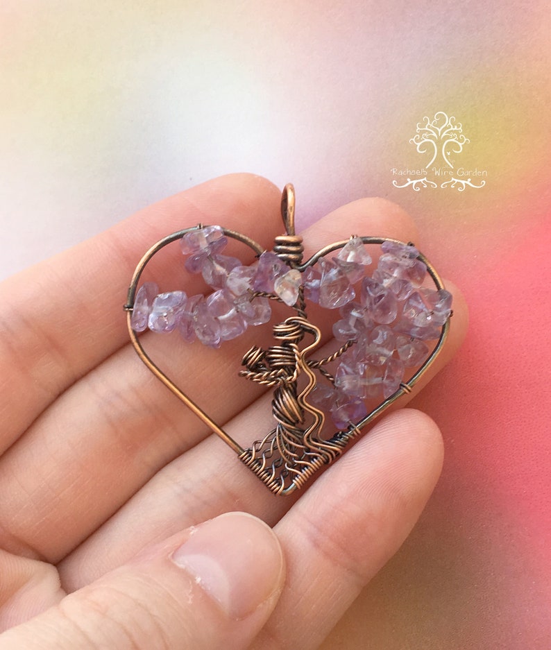 Mother and Baby Goddess Tree of Life Wire Wrapped Amethyst Pendant ...