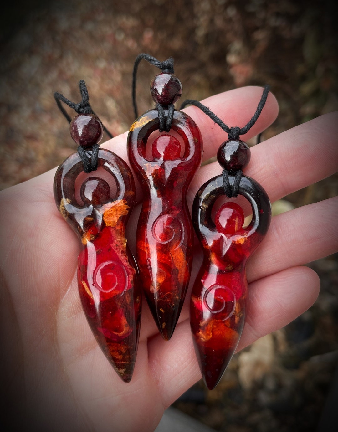 Persephone's Blessing - Affirmation Goddess Resin Pendant on Hemp Cord ...