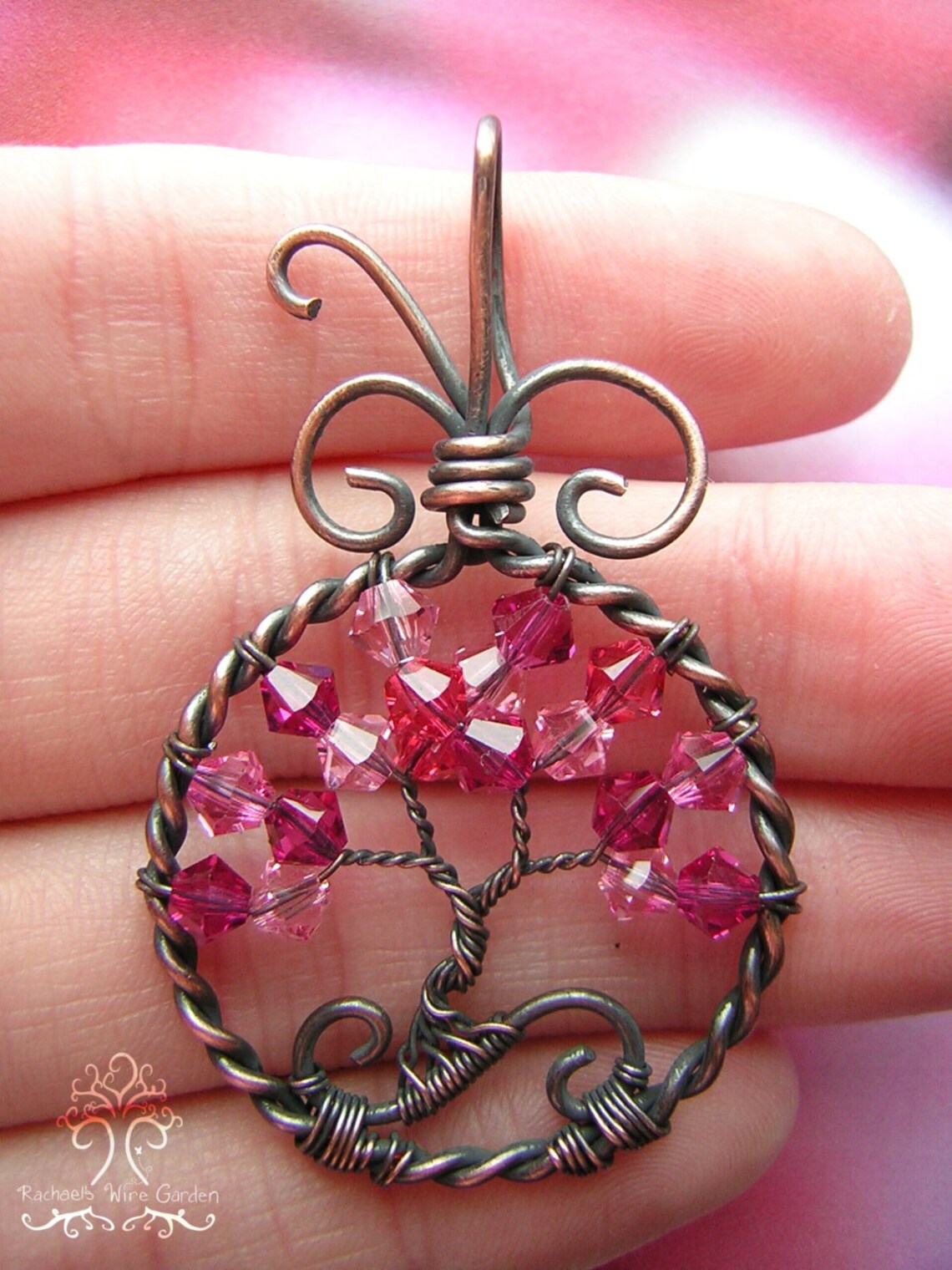 Valentine's Day Romantic Pink Tree of Life Wire Wrapped | Etsy