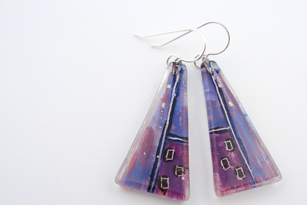 Fused Glass Jewelry: Lilahaus Lg Triangles - Etsy
