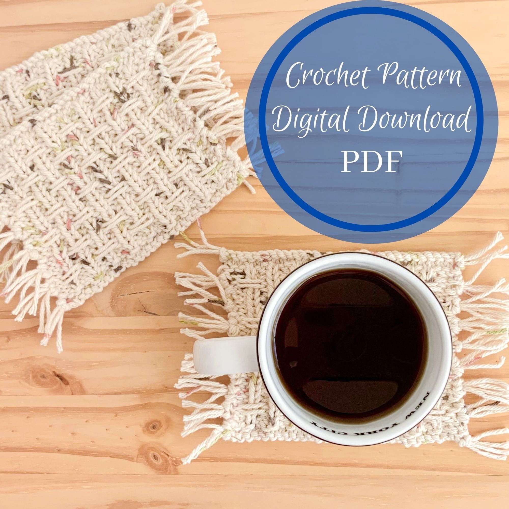 Everyday Mug Rug | Knitting Pattern | Knit Coaster Pattern | Digital ...