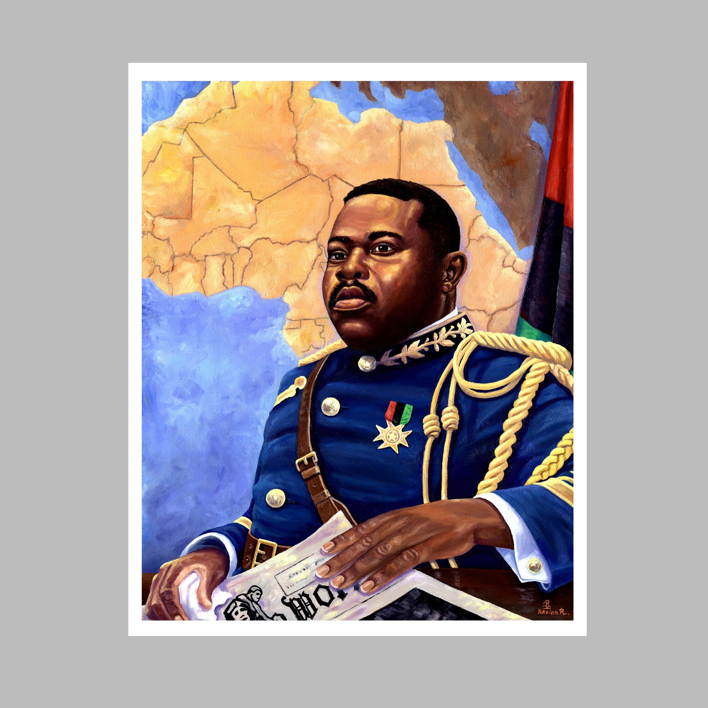 President-general Garvey, Marcus Garvey Portrait Wall Art (fine Art ...